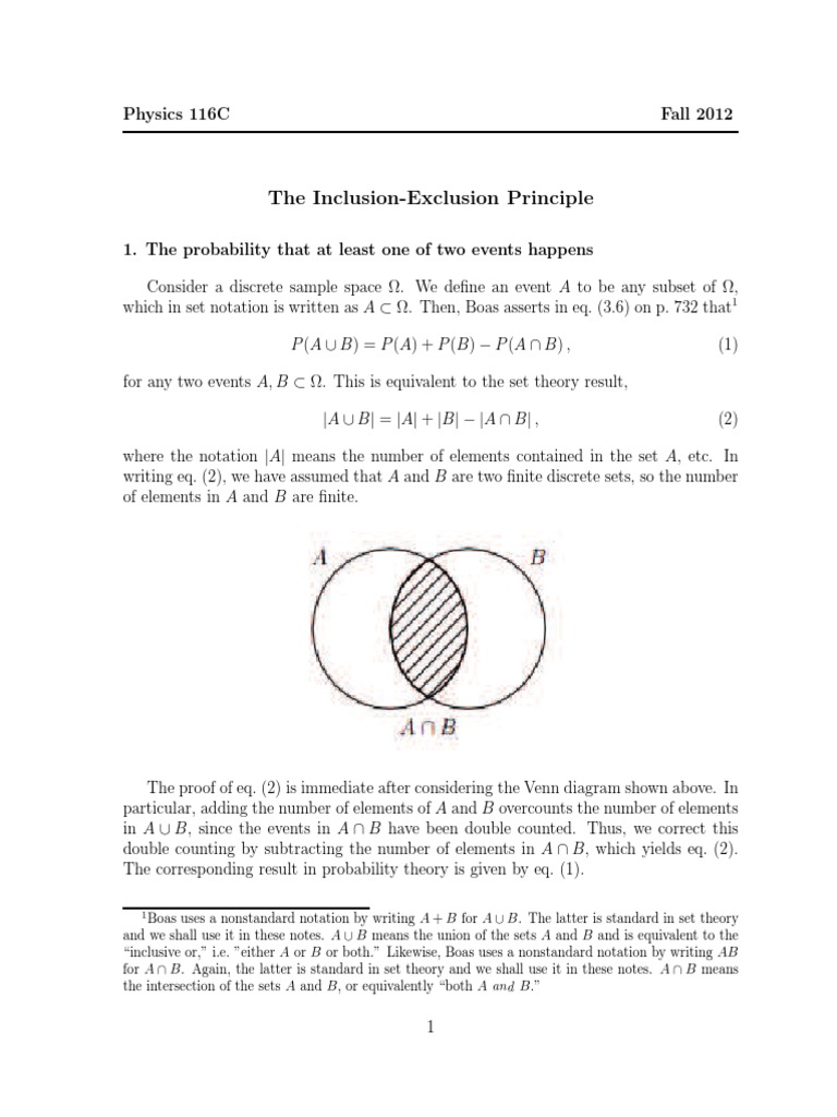 Inclusion Exclusion | Permutation | Probability Theory