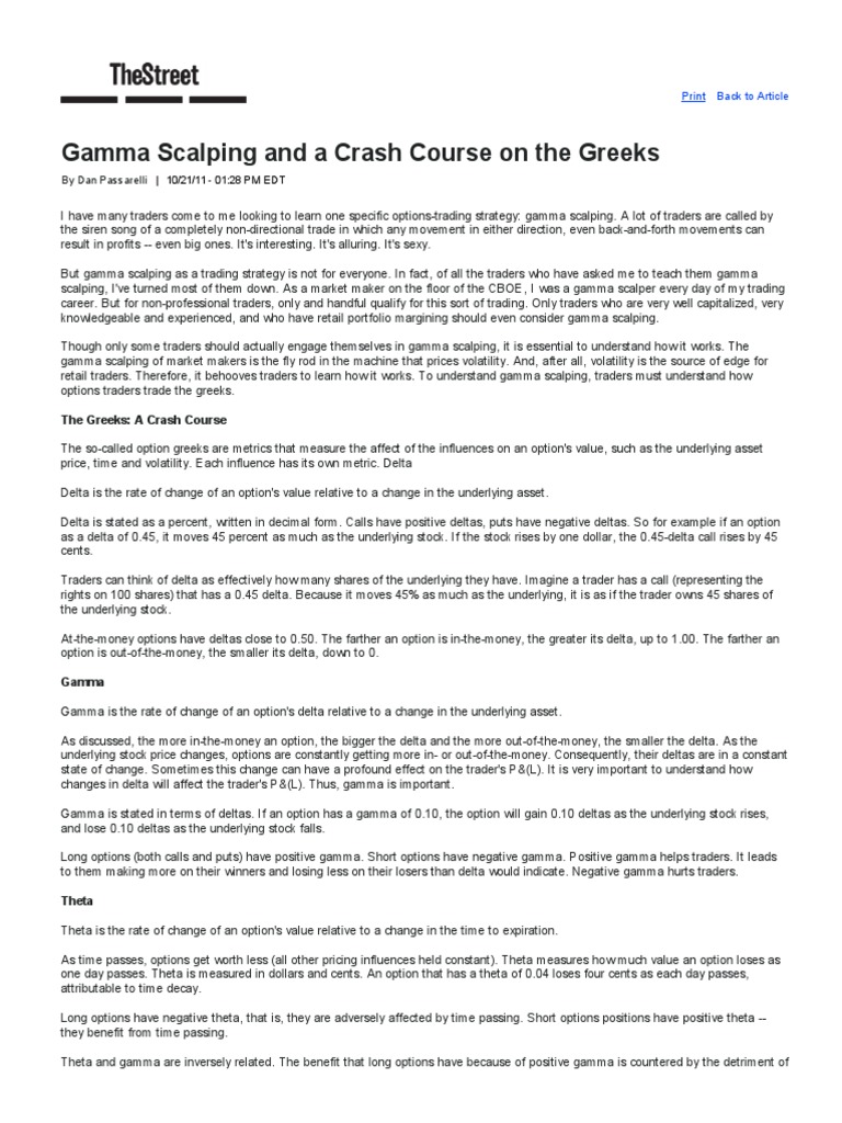 Gamma Scalping | PDF | Greeks (Finance) | Implied Volatility