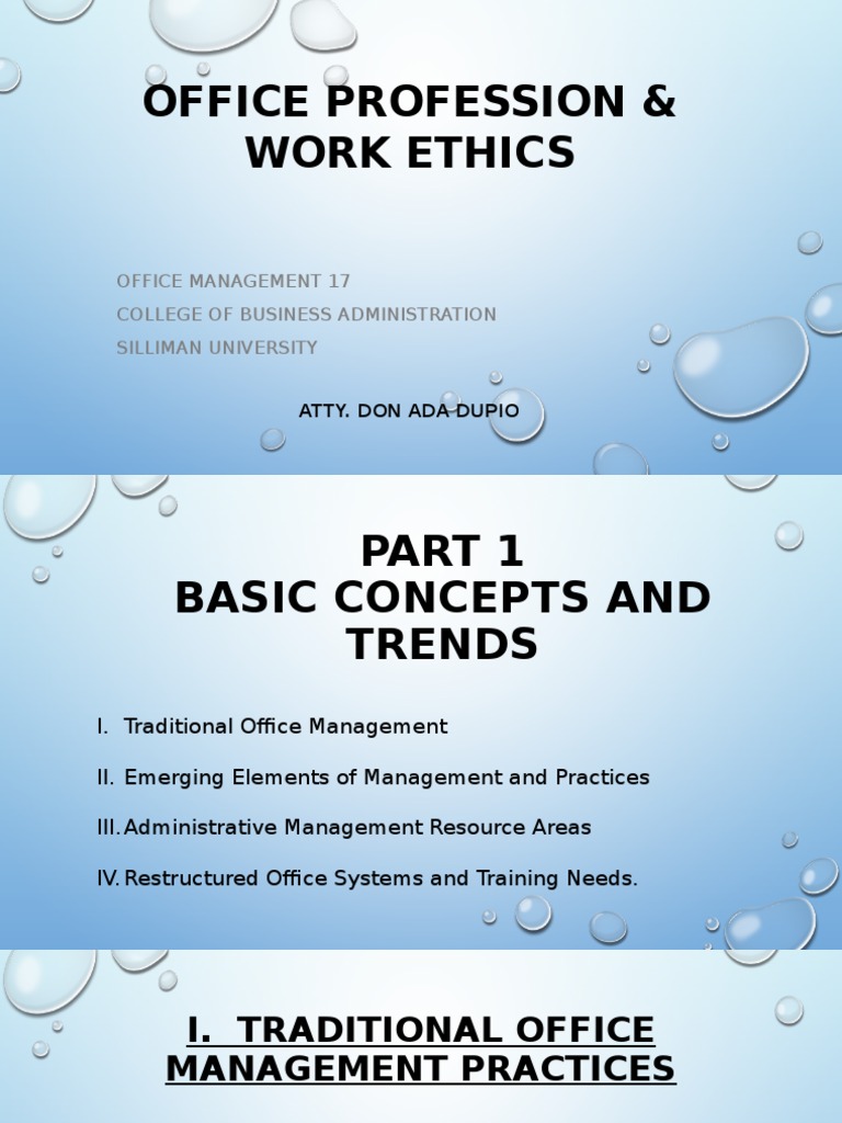Traditional Office Management Practices | PDF | Action (Philosophy ...