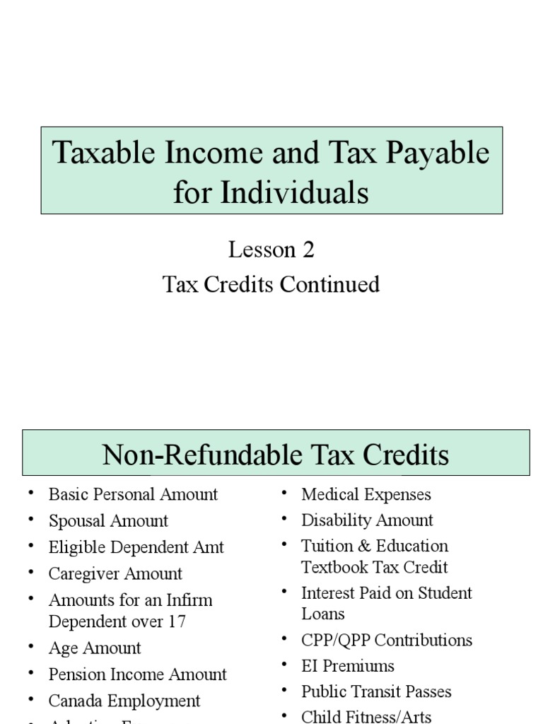 Tax Credits and Deductions for Individuals | PDF | Tax Credit | Expense