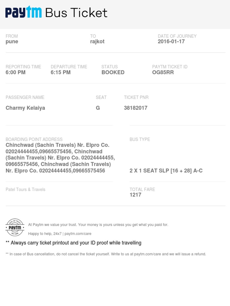 Bus Ticket Invoice 1465625515 | PDF | Ticket (Admission) | Bus