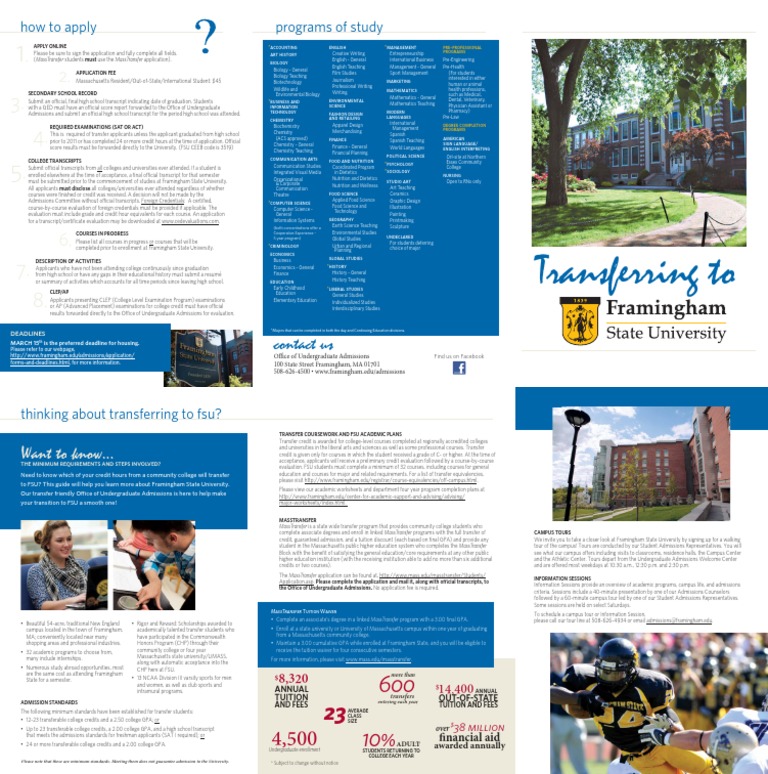 Fsu Transferbrochure | PDF | University And College Admission | Course ...