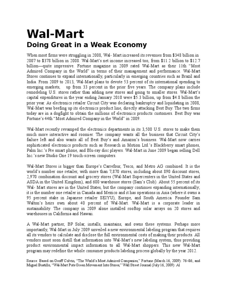 Ch02 Wal Mart | PDF | Walmart | Retail