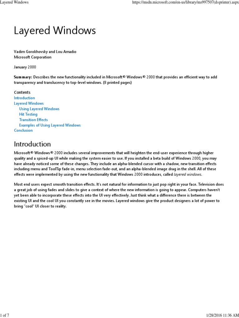 Layered Windows | PDF | Microsoft Windows | System Software