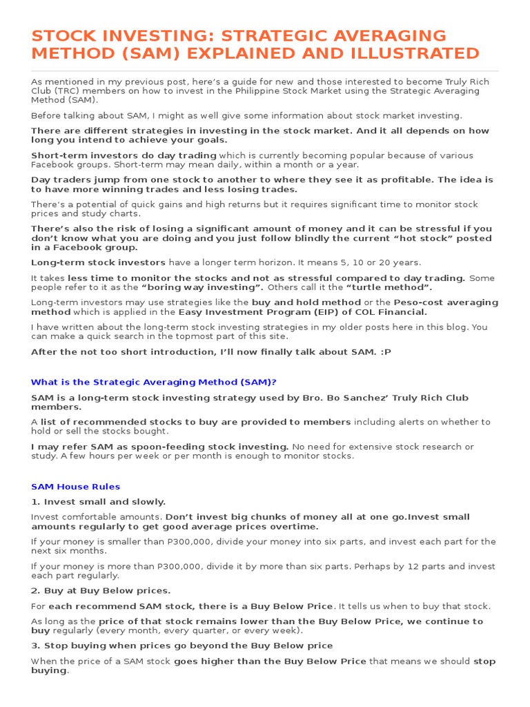 Stock Investing Strategic Average Method | PDF | Stocks | Day Trading
