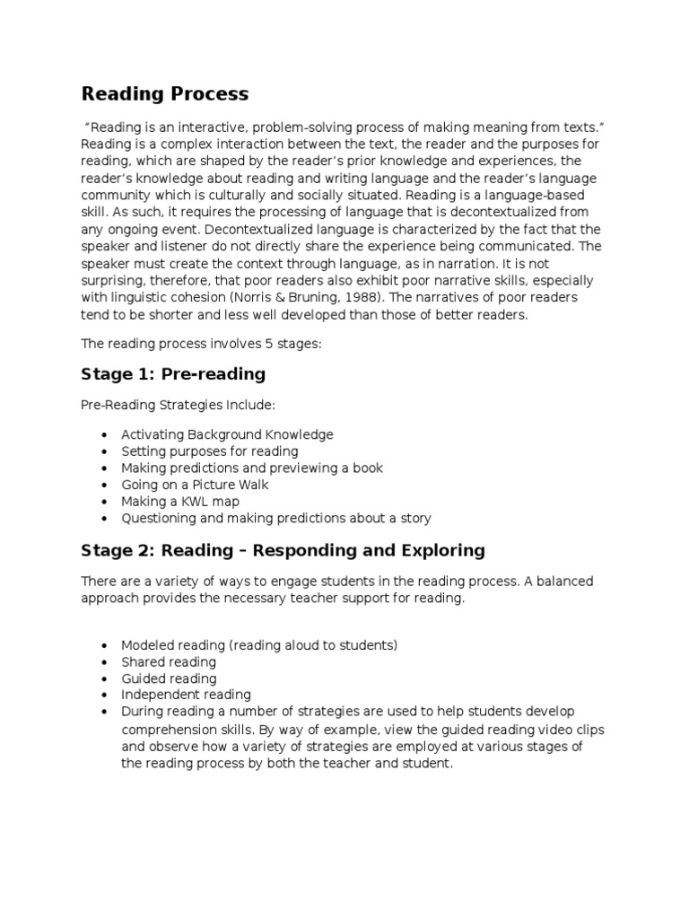 Reading Process | PDF | Reading (Process) | Human Communication