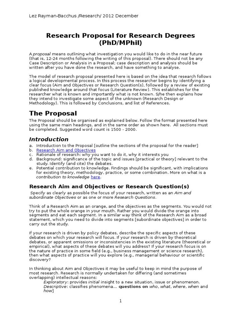 Research Proposal Structure Doctoral | PDF | Quantitative Research | Qualitative Research