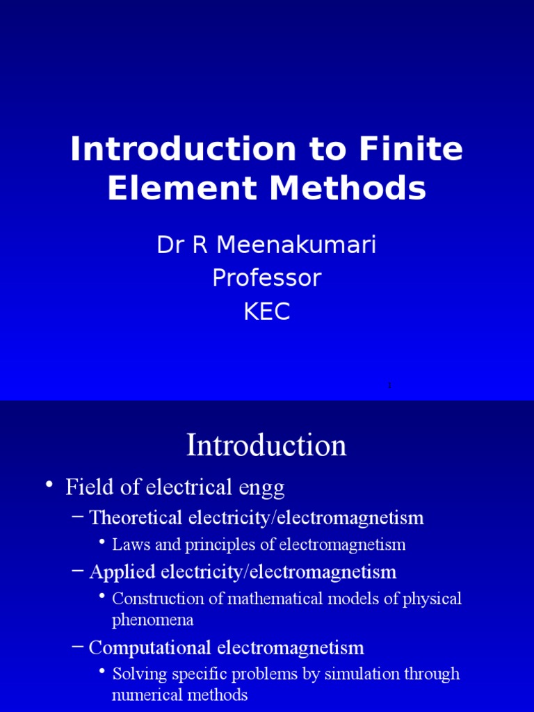 FEM Self Supporting Course | PDF | Finite Element Method | Magnetic Field