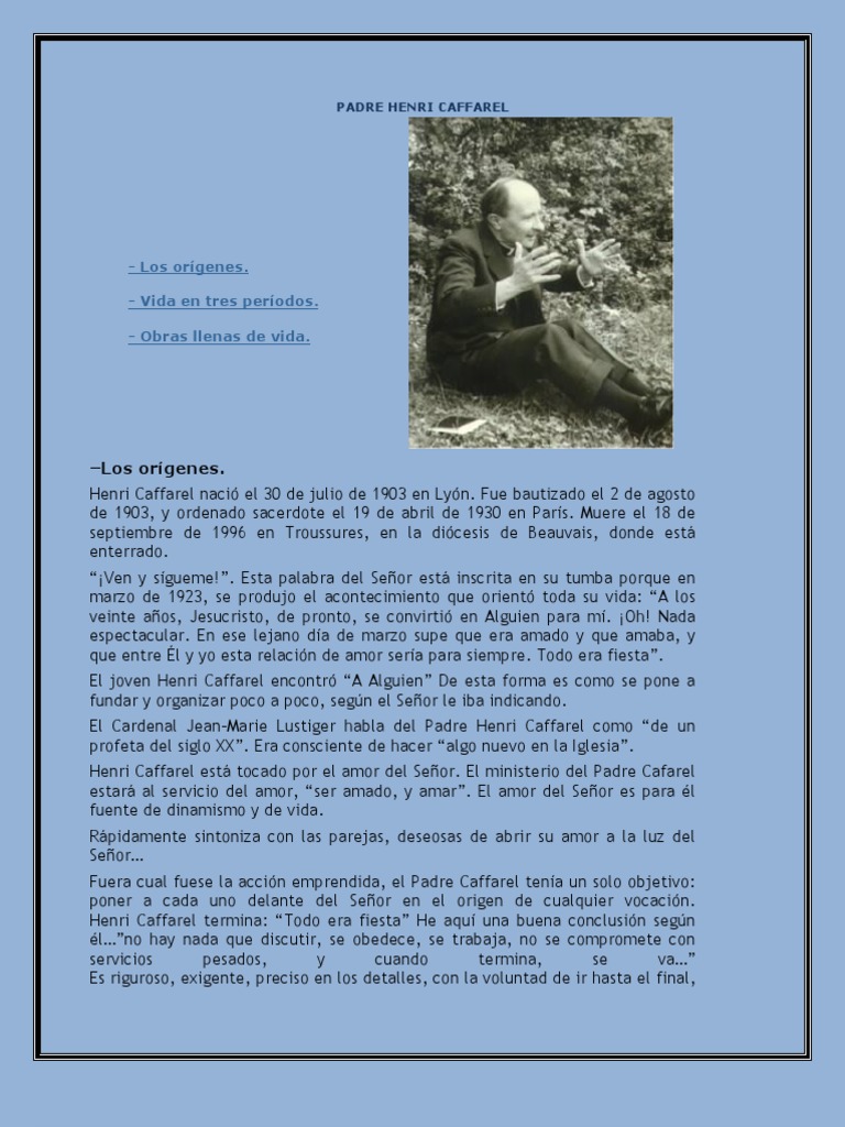 Padre Henri Caffarel | PDF | Amor | Sacramentos