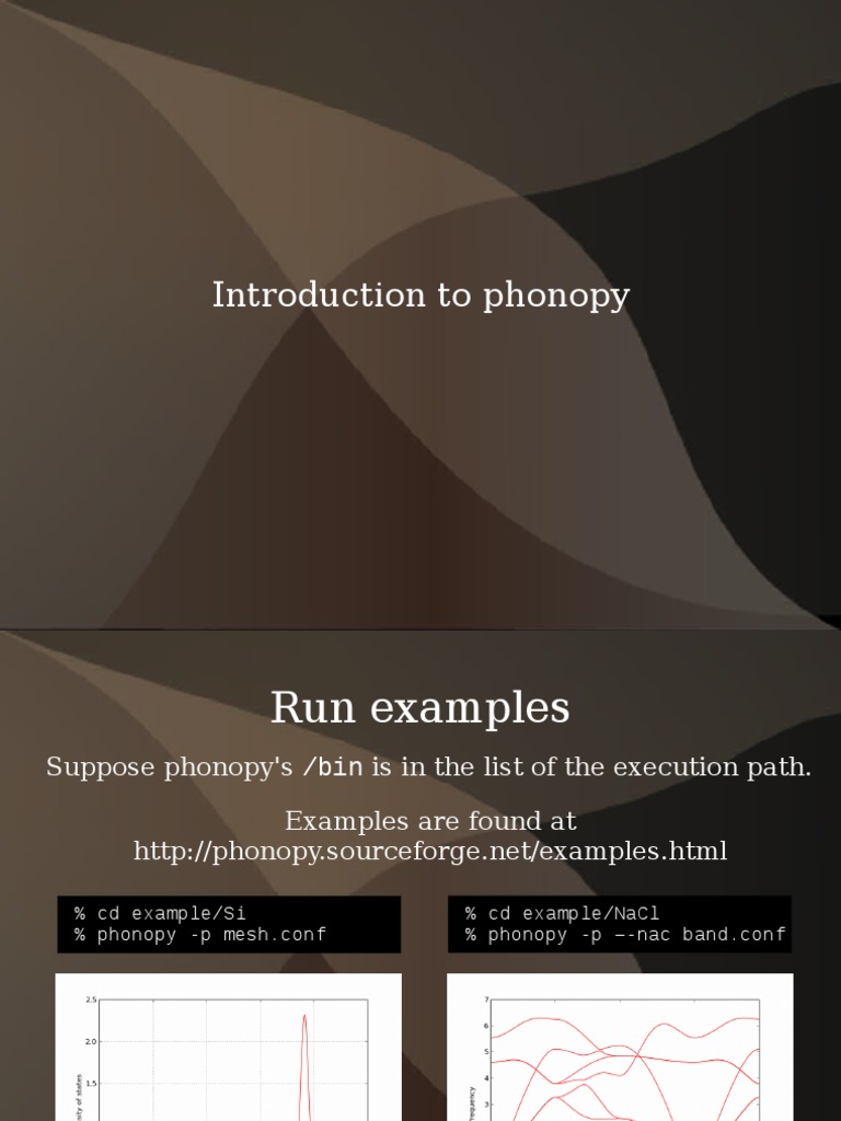 Phonopy tutorial for phonon calculations and analysis | PDF | Phonon ...