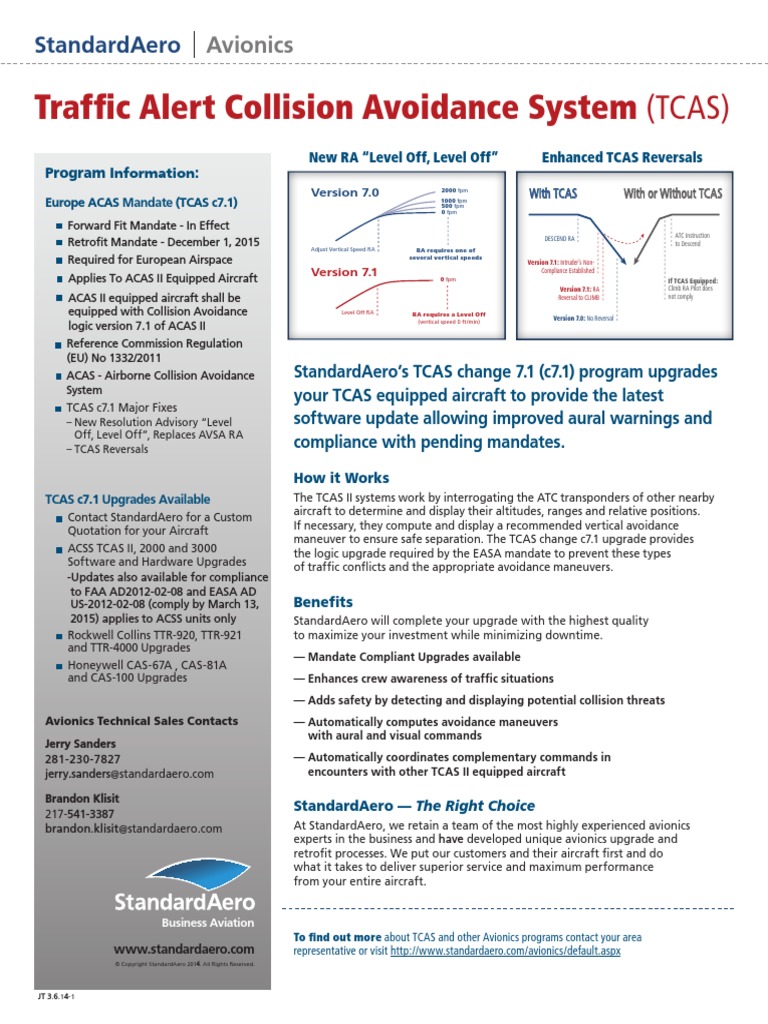 StandardAero Avionics - TCAS - Traffic Alert Collision Avoidance System ...