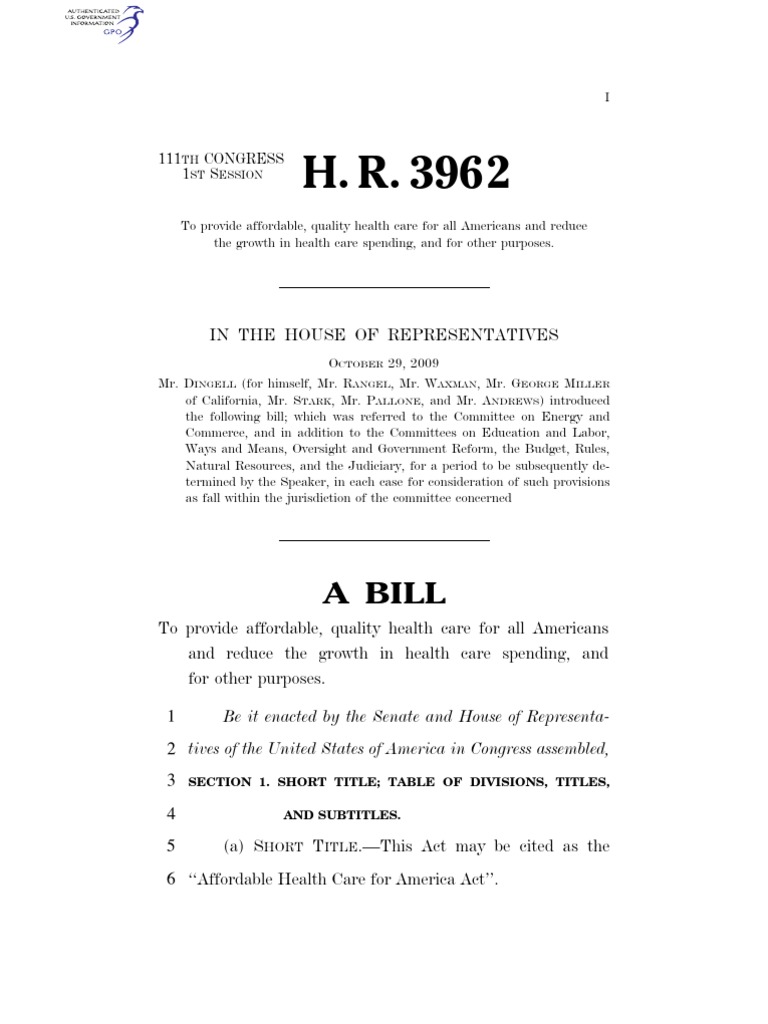 Healthcare Bill Full | PDF