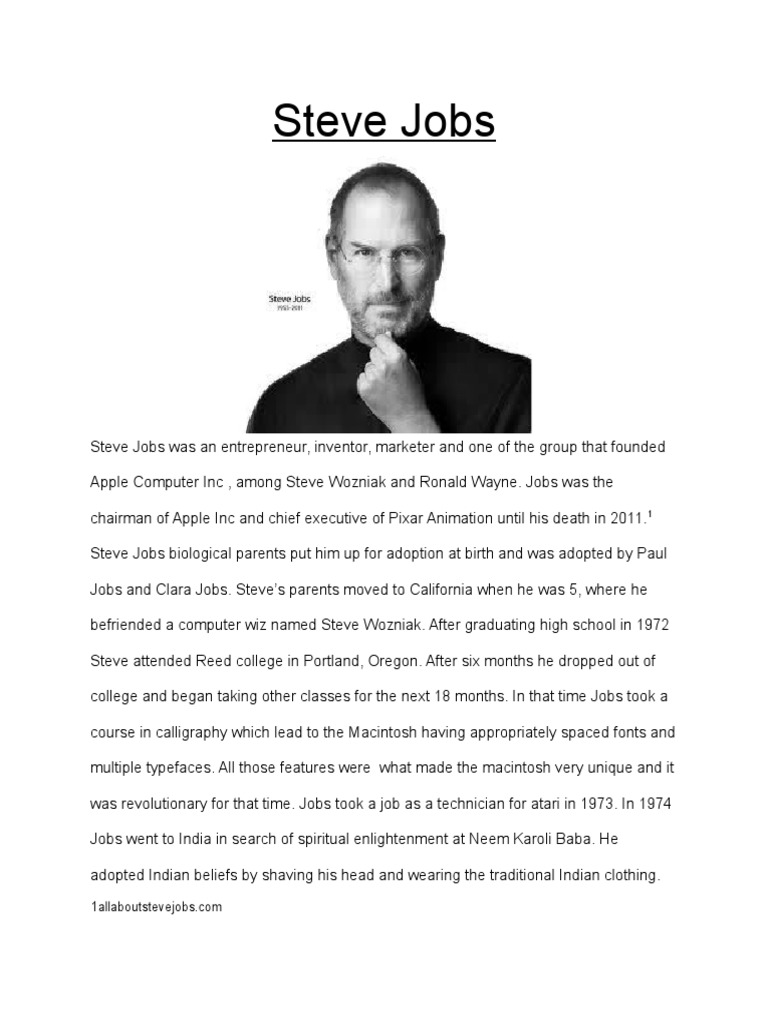 Steve Jobs Research Paper | PDF | Steve Jobs | Apple Inc.