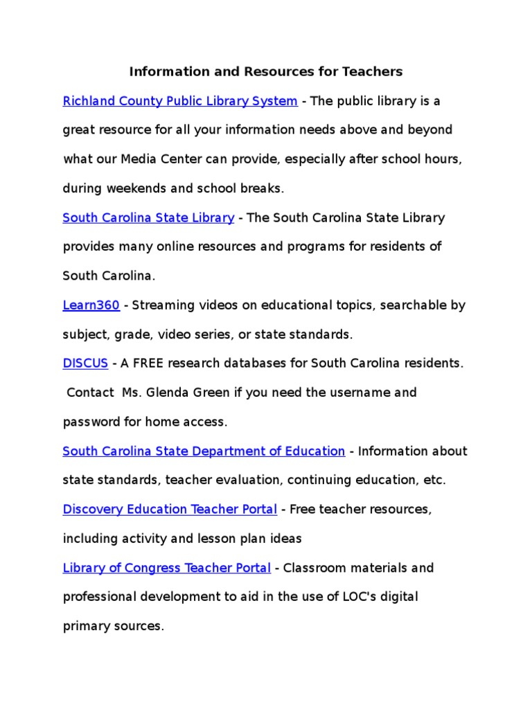 Teacher Resources and Library Tools | PDF