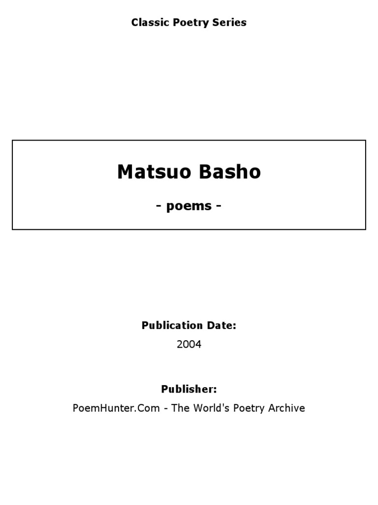 Matsuo Basho's Haiku Collection | PDF
