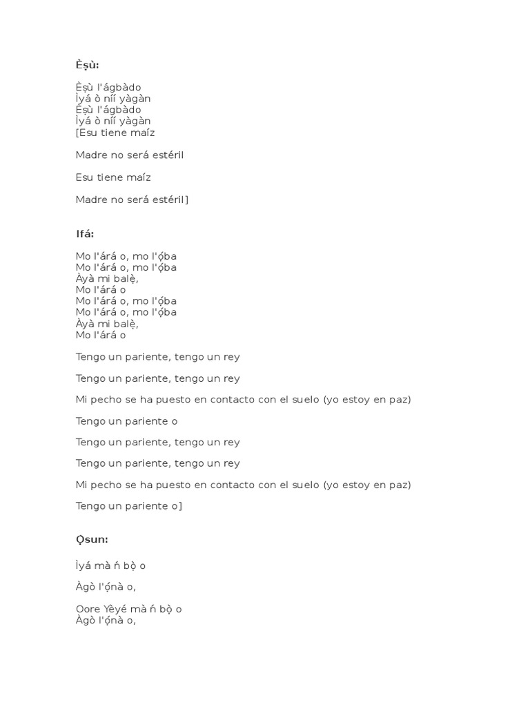 Orin Orisa | PDF | Ocio | Religión y creencia
