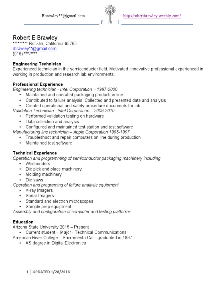 Semiconductor Engineering Technician Resume | PDF | Computers ...