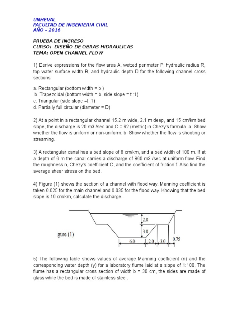 Open Channel Flow Design and Analysis | PDF | Civil Engineering ...