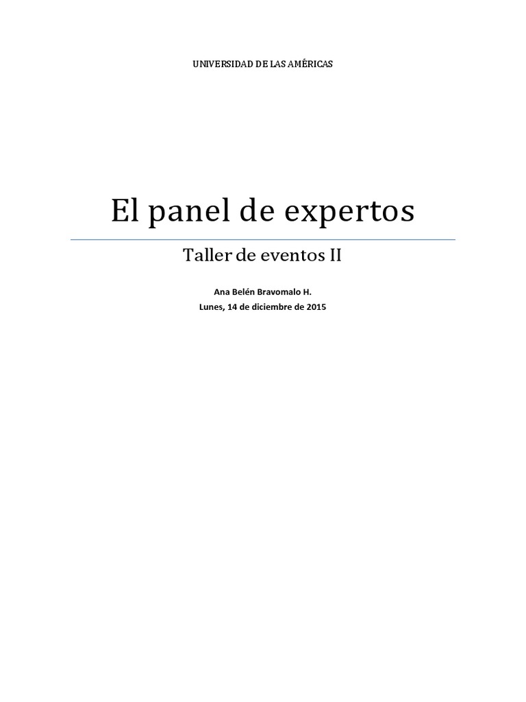 Cómo Organizar Un Panel de Expertos | PDF | Método científico | Ciencia ...