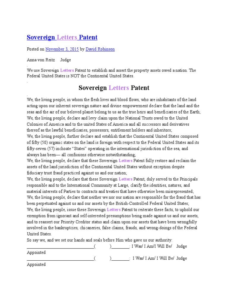 Sovereign Letters Patent | PDF | Politics