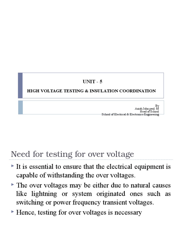 High Voltage Testing & Insulation Coordination | PDF | Insulator ...