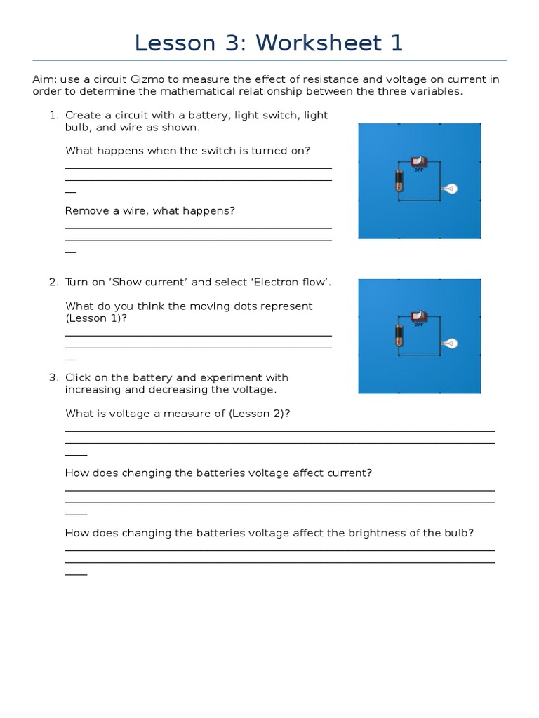 Worksheet - Ohms Law | PDF
