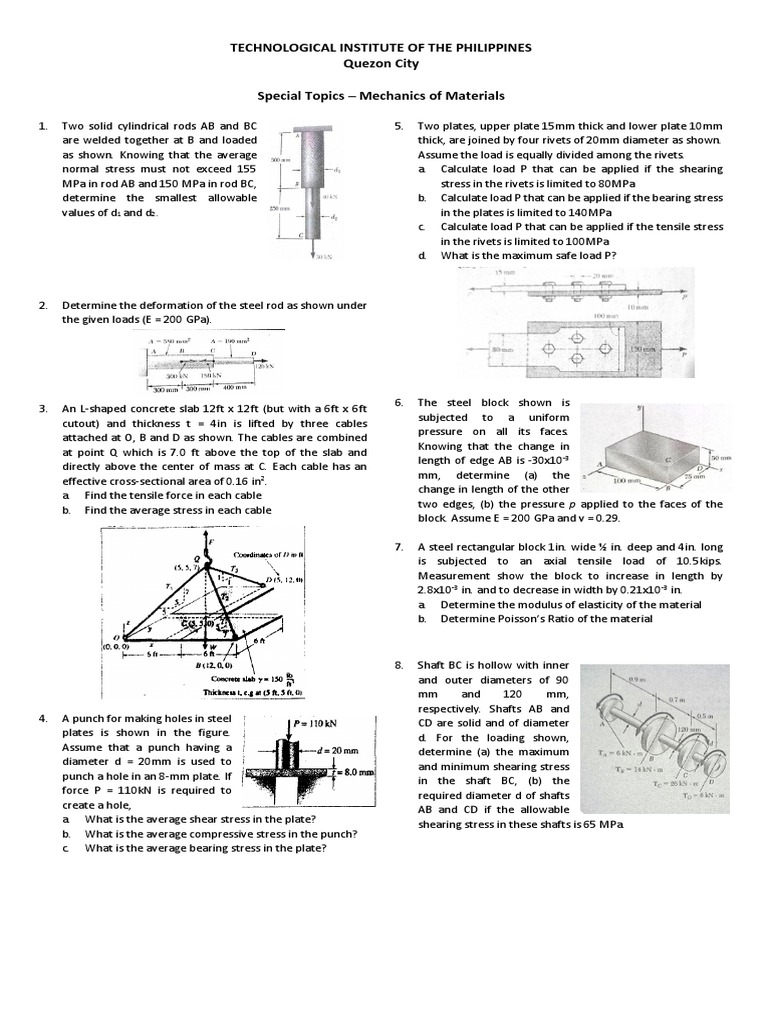 Mechanics of Materials 1 PDF | PDF | Stress (Mechanics) | Strength Of ...