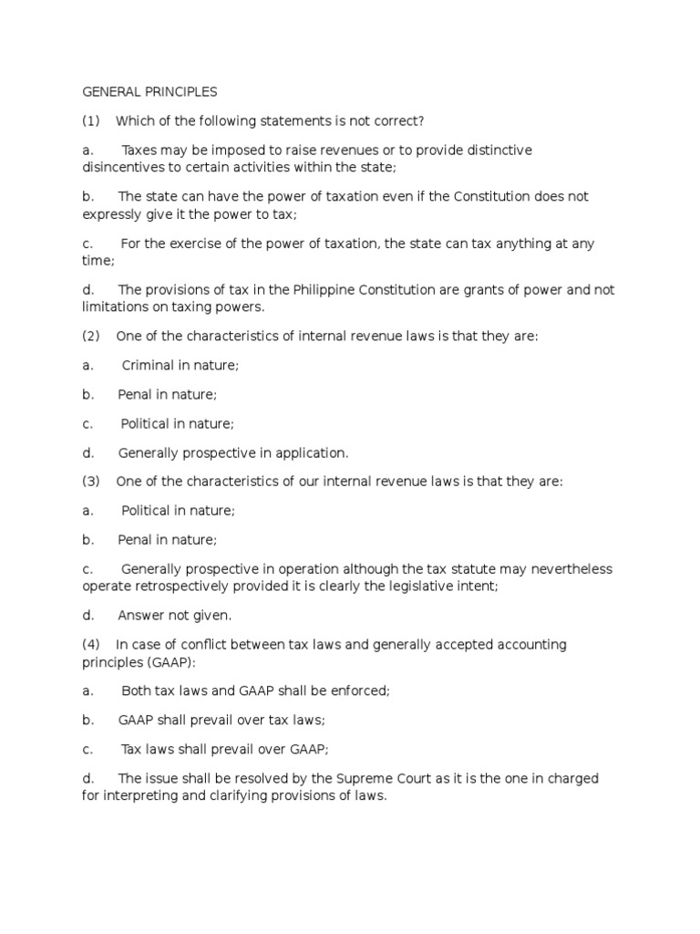 General Principles of Taxation | PDF | Income Tax | Eminent Domain