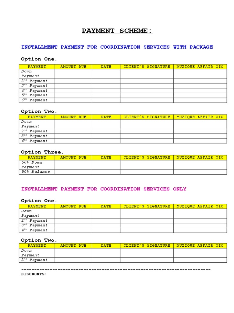 Installment Payment Plans for Services | PDF