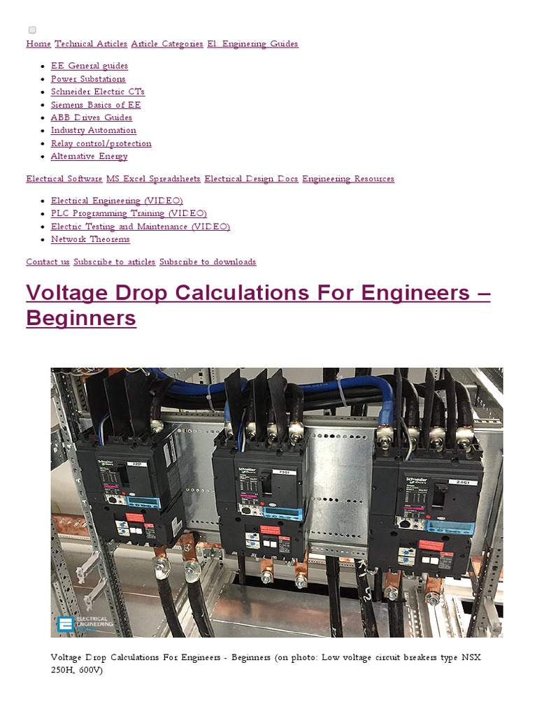 Voltage Drop Calculations For Engineers - Beginners | PDF | Alternating ...