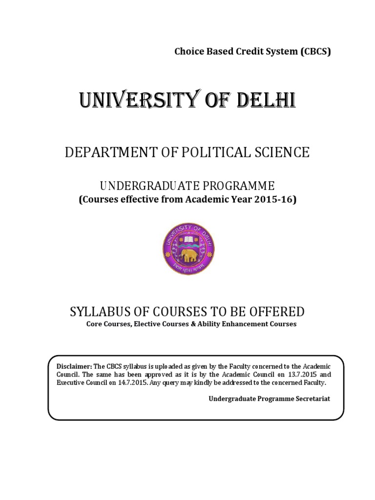 BA Hons Political Science Books For Reference | PDF | Curriculum ...