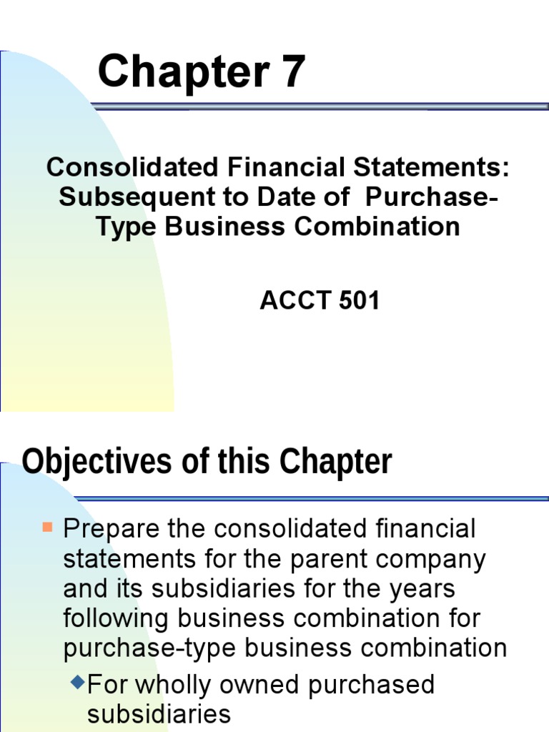 Consolidated FS Subsequent to Date of Purchase Type | Retained Earnings ...