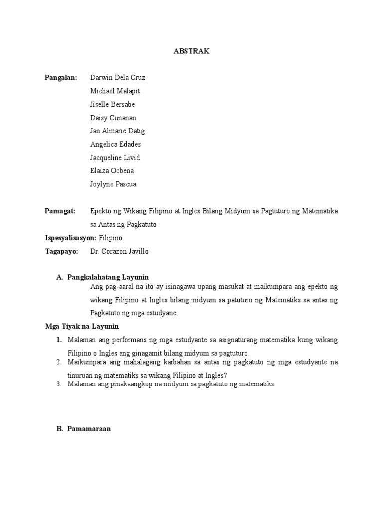 Filipino Research Final | PDF