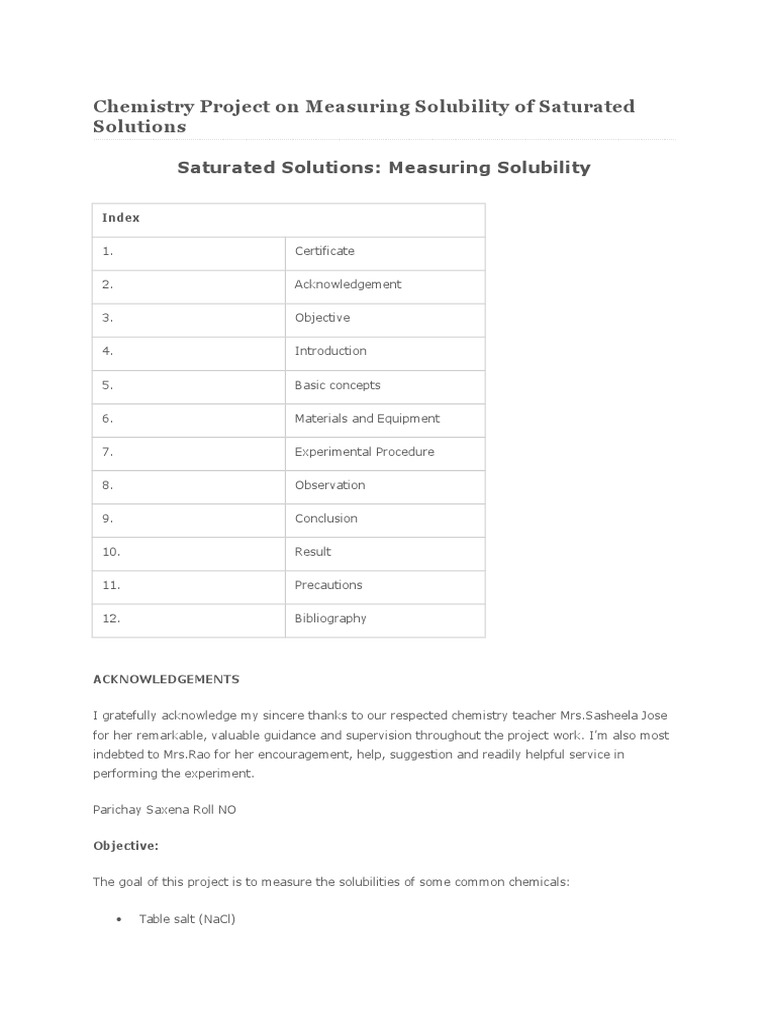 Measuring Solubility | PDF | Solution | Solubility