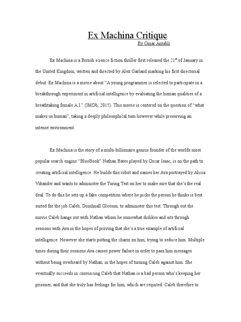 Ex Machina | PDF | Artificial Intelligence | Intelligence (AI) & Semantics