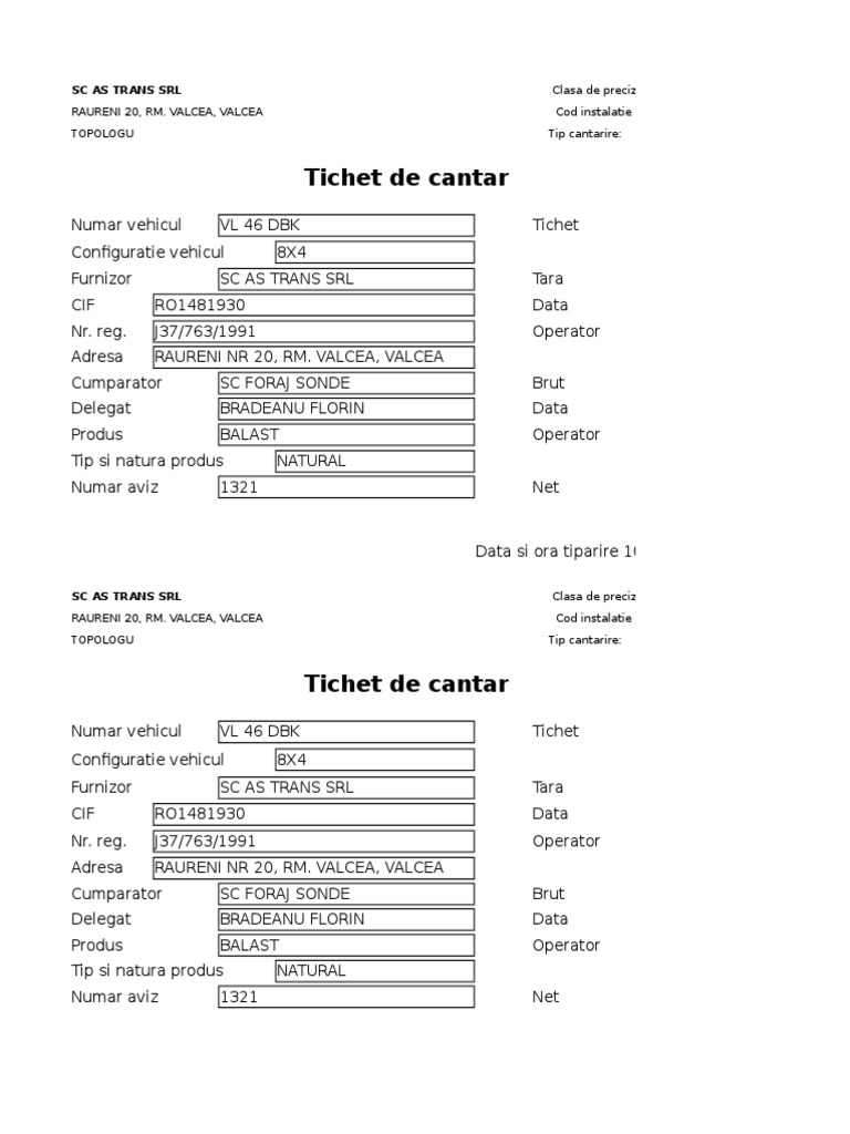 Tichet de Cantar | PDF