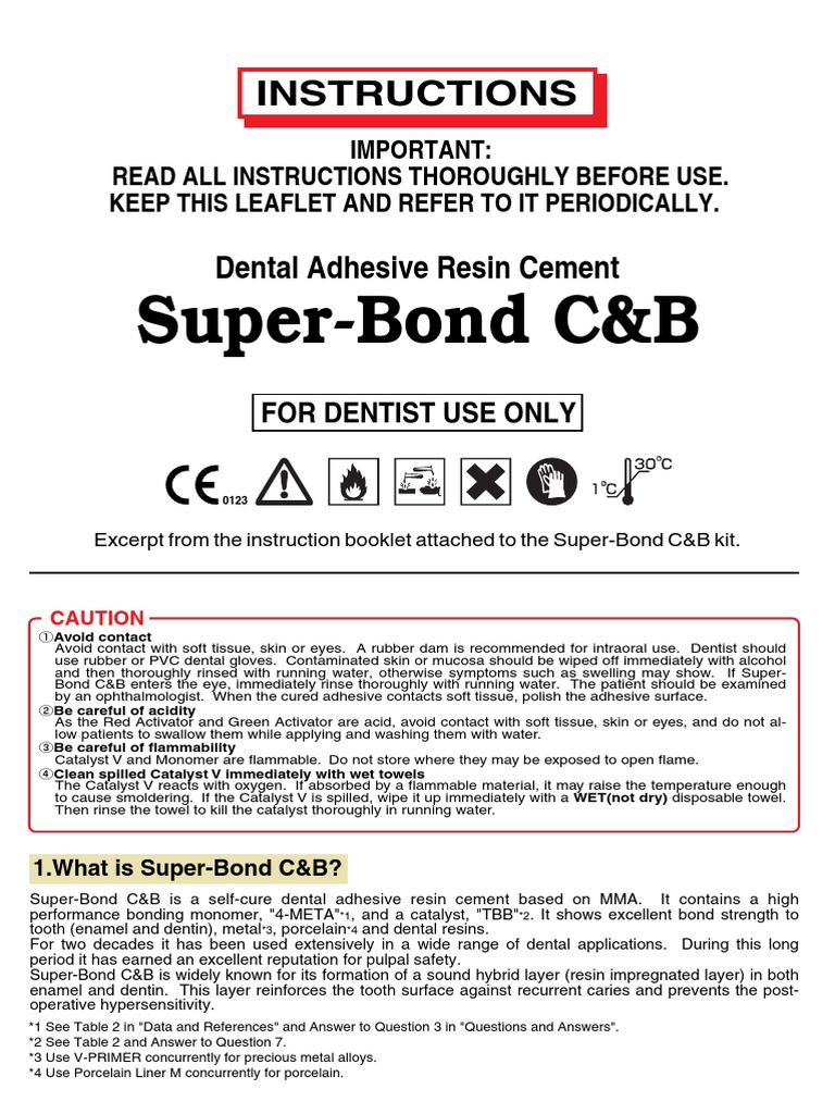 superbond instructions | Polymers | Adhesive