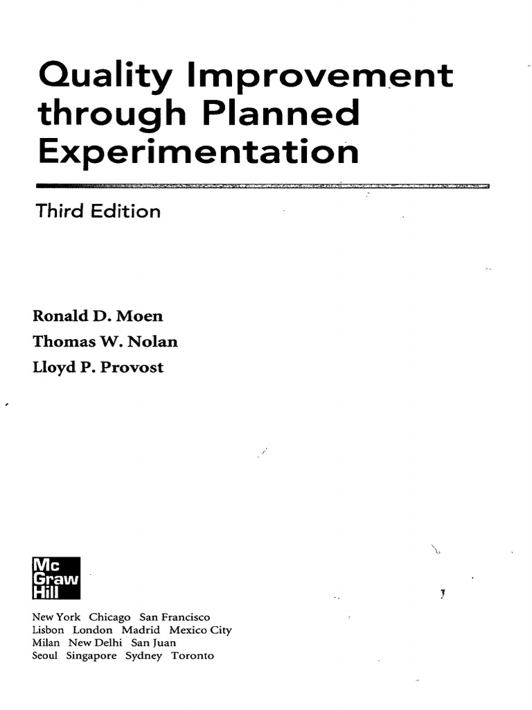 Quality Improvement Through Planned Experimentation: Third Edition ...
