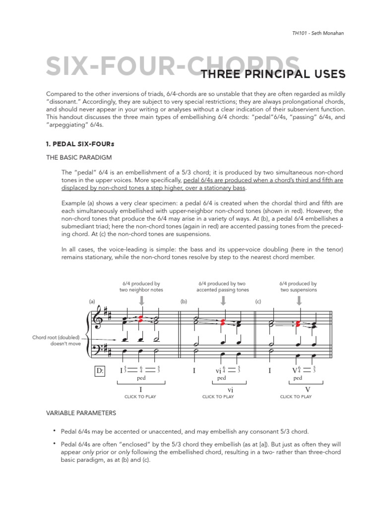 6-4 Chords | PDF | Chord (Music) | Harmony