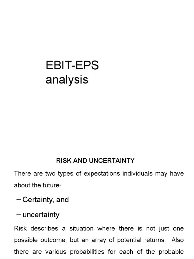Ebit Eps Analysis Pdf Capital Structure Financial Capital