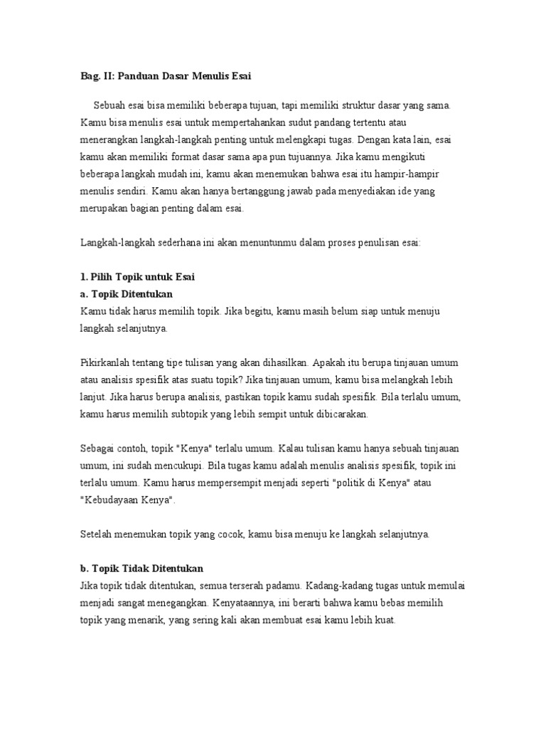Panduan Menulis Esai | PDF