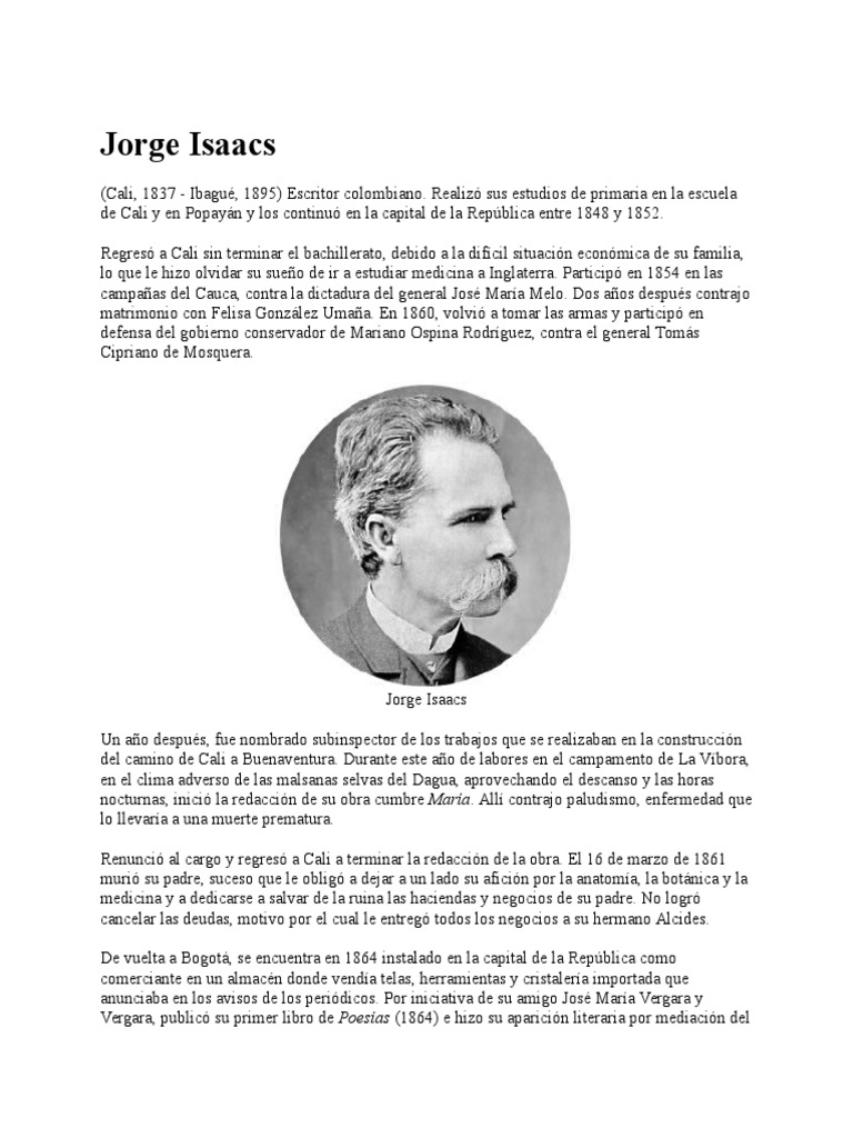 Jorge Isaacs Biografía | PDF | Política (general)