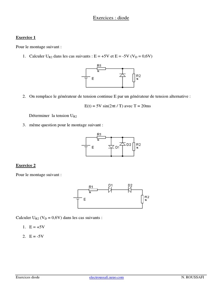 Exercices Diode PDF | PDF