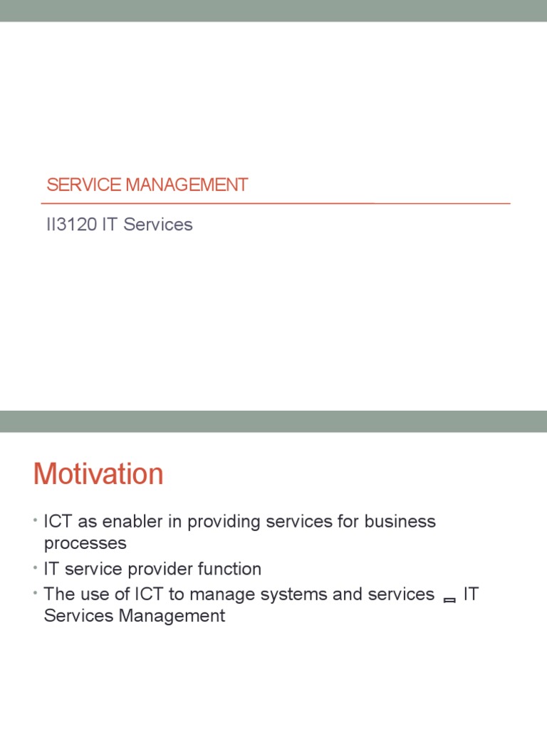 Service Management: II3120 IT Services | PDF | Strategic Management ...
