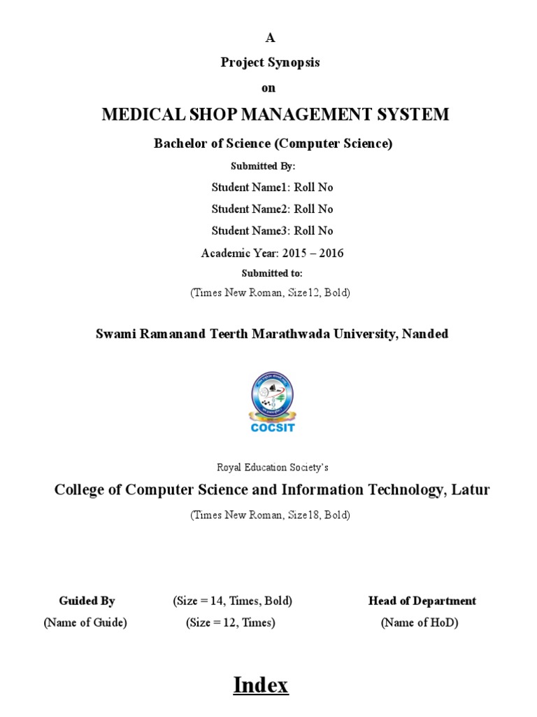 Medical Shop Synopsis | PDF | Software Development Process | Software ...