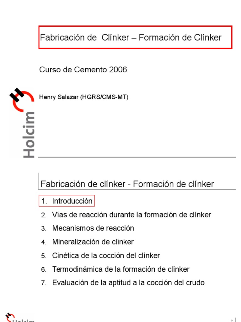 Formación y Fabricación de Clínker | PDF | Cinética química | Cemento