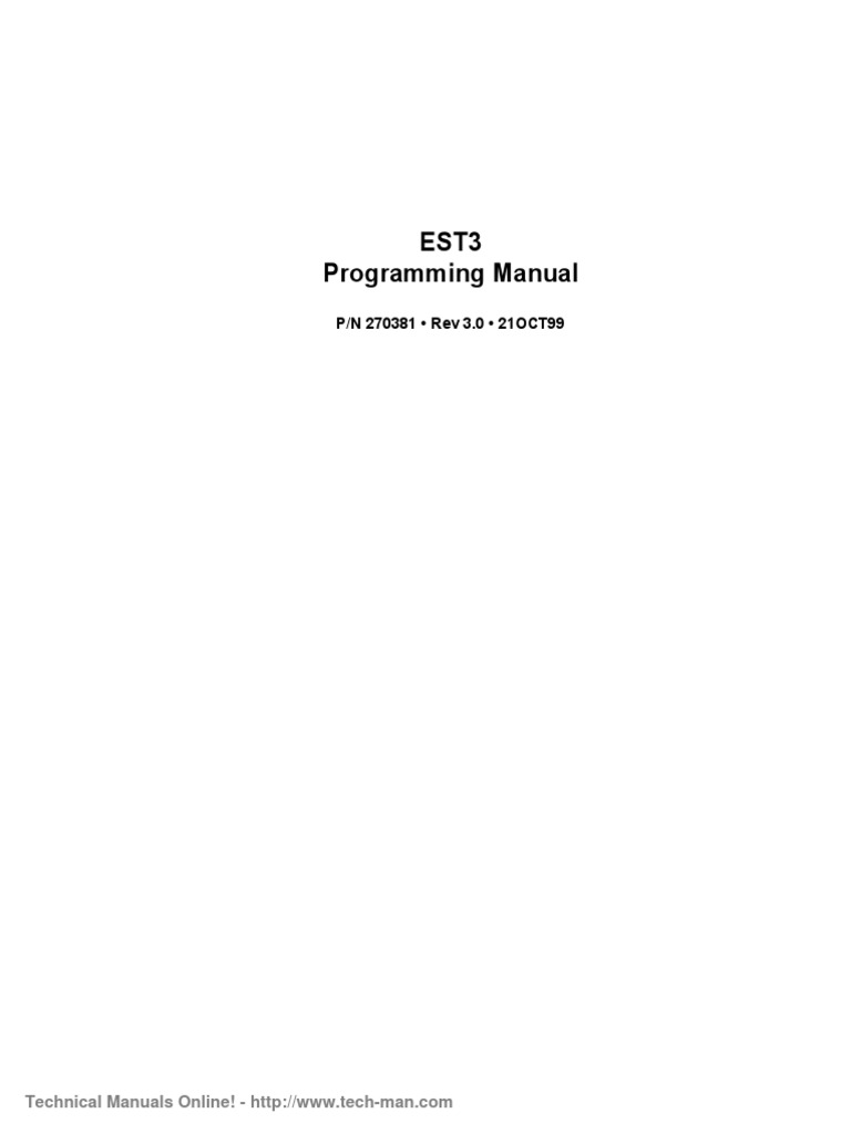 EST EST3 v3.0 Programming Manual | Parameter (Computer Programming ...