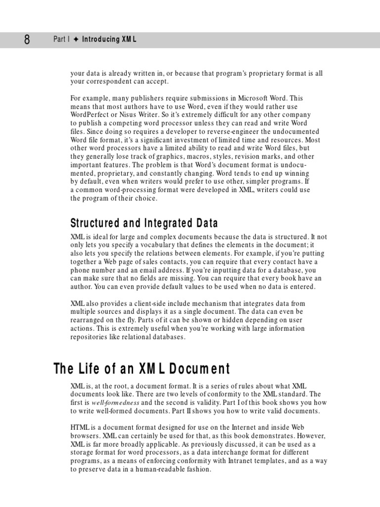 The Life of An XML Document: Structured and Integrated Data | PDF | Xml ...