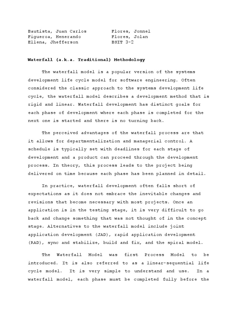 Waterfall | PDF | Systems Design | Software Development Process