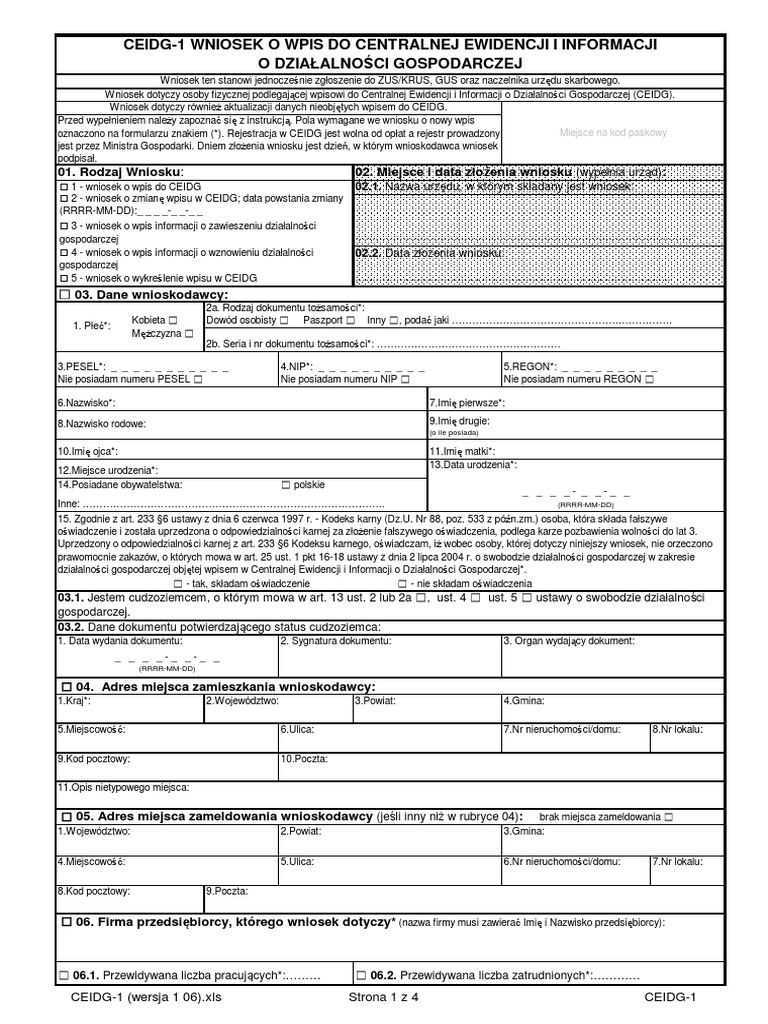 CEIDG-1 v1.06z | PDF